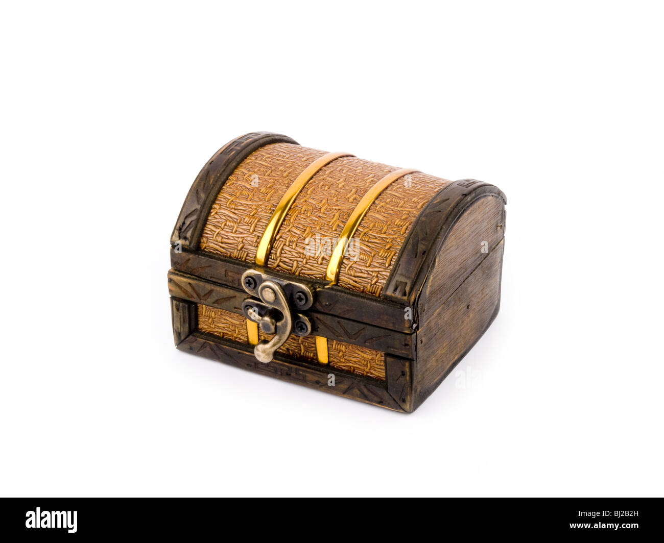 Wooden chest on white background Stock Photo - Alamy