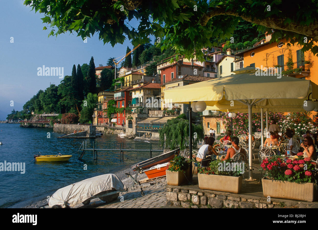 Cafe in Varenna on Lake Como Stock Photo - Alamy