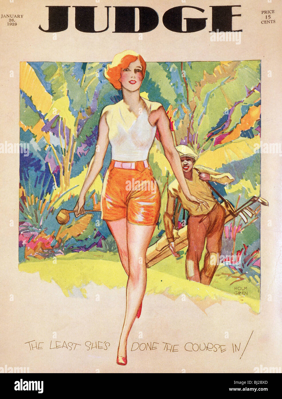 Cover of 'Judge' magazine, January 1929. Artist: Unknown Stock Photo ...