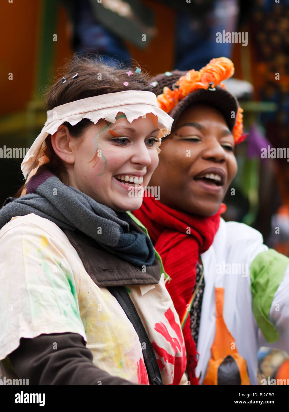 Performers at the carnival parade in the streets of Paris, France Stock ...