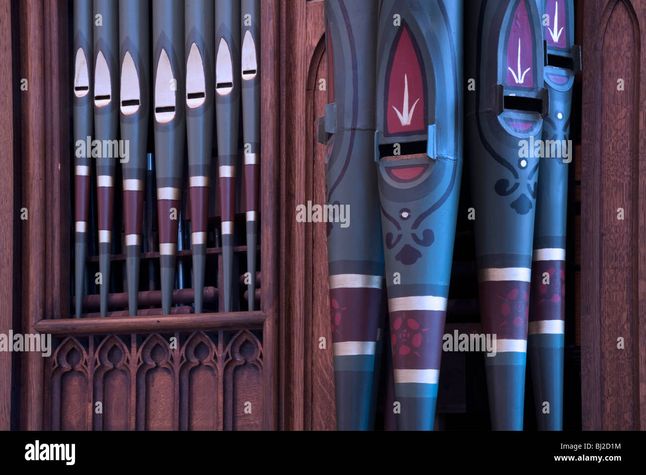 Musical instruments pipe organ detail Stock Photo - Alamy