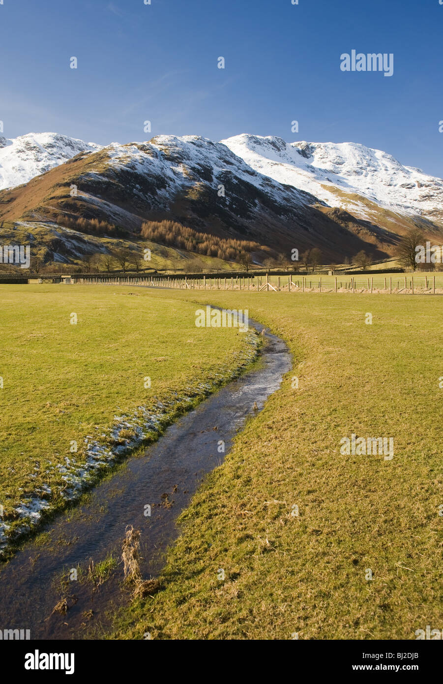 A Small Stream Running Through a Field in Langdale Valley Lake District ...