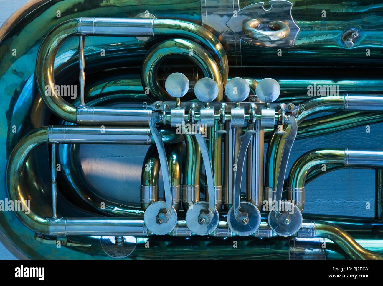 Kaiserbass Wind musical instrument 1900 Stock Photo - Alamy