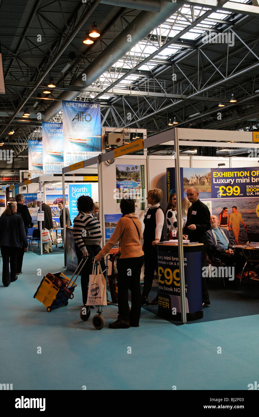 Visitors selecting holidays at Destinations the Holiday & Travel Show ...