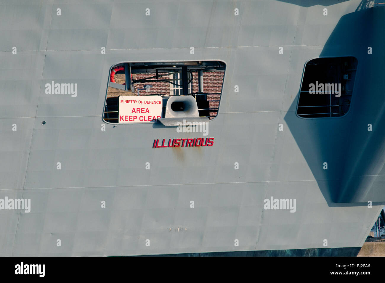 Name Plate on HMS Illustrious Stock Photo - Alamy