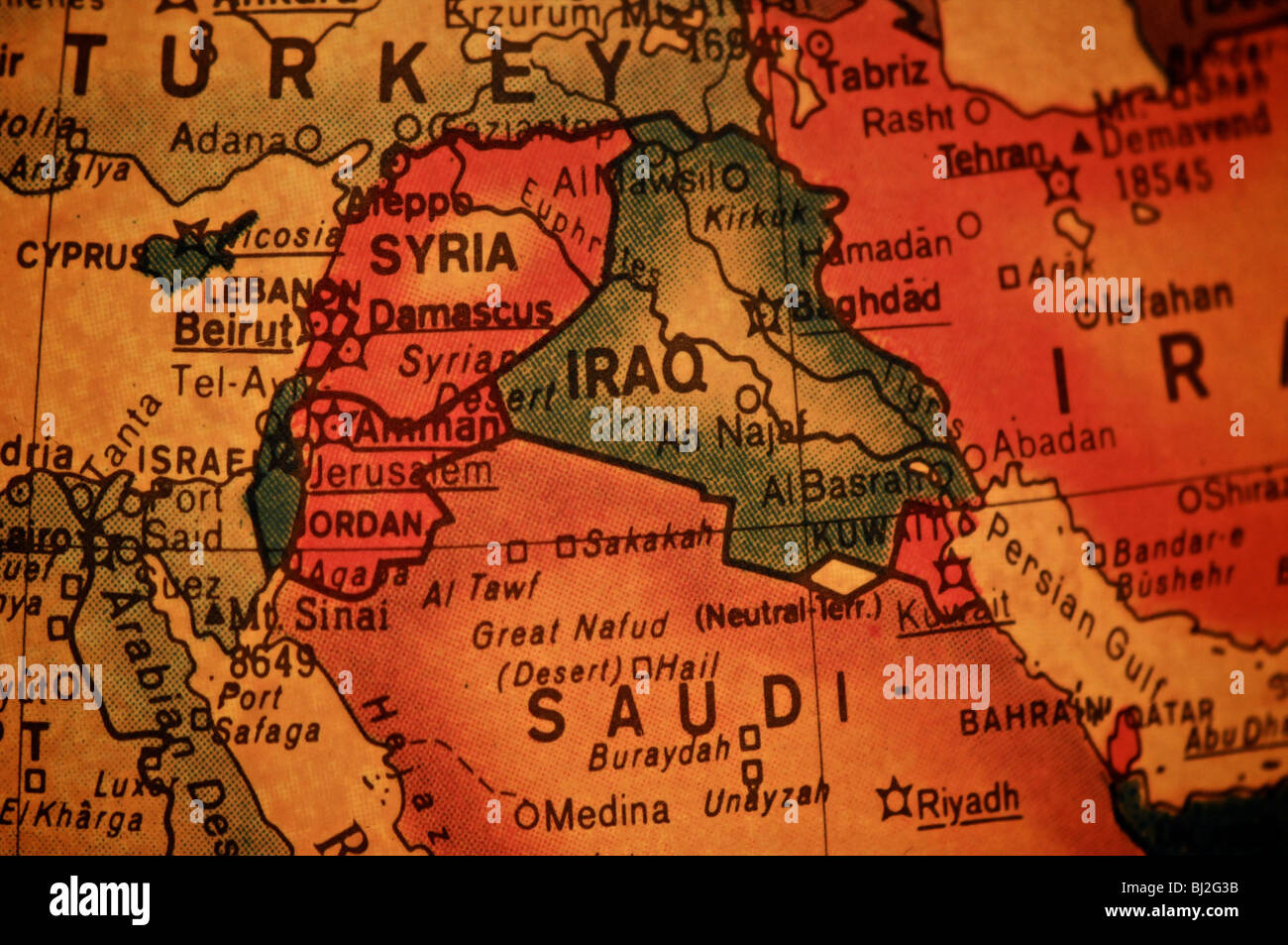 Map israel lebanon jordan syria High Resolution Stock Photography and ...