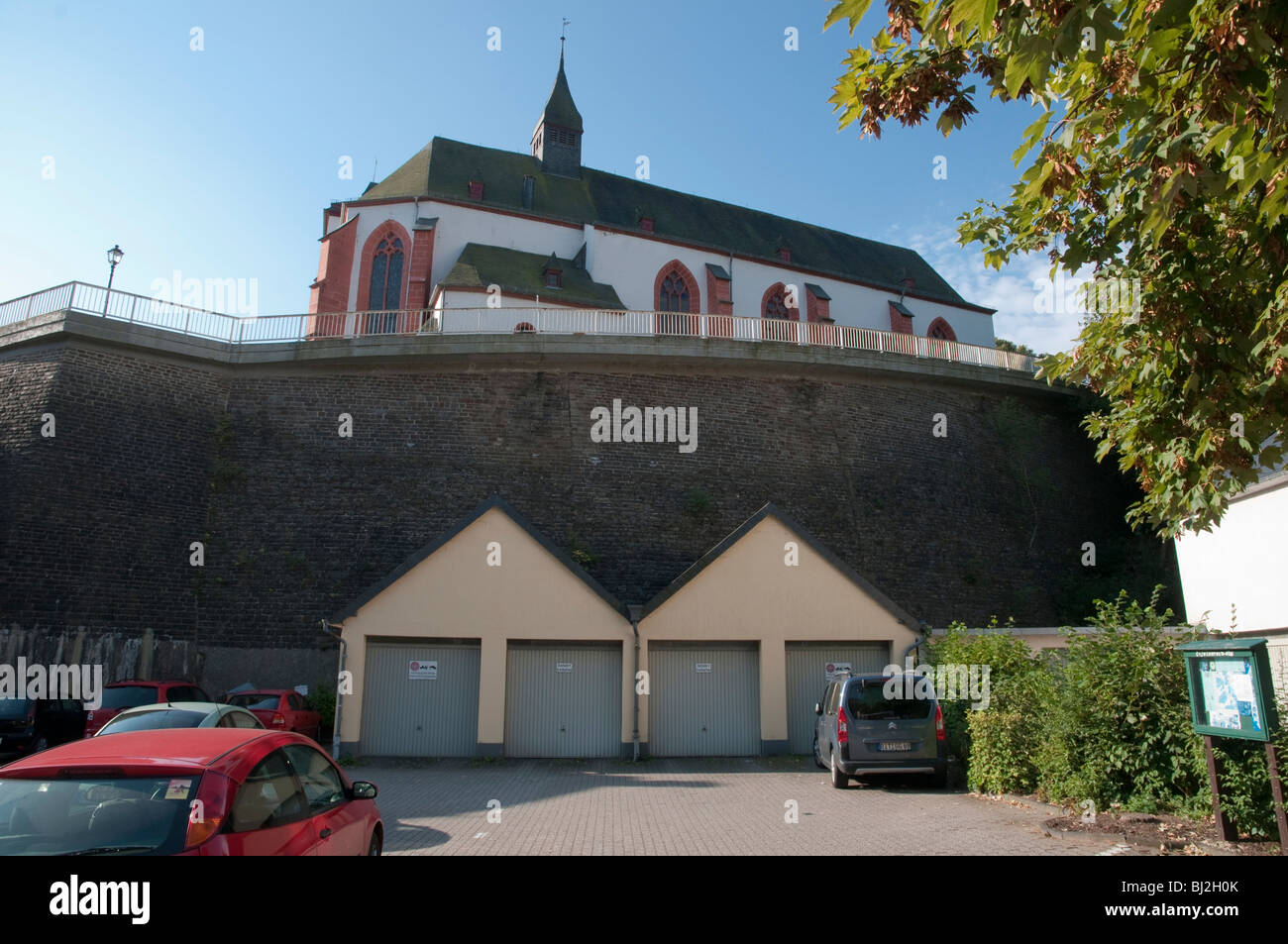 ugly carpark and church, Neuerburg, Eifel, Rhineland-Palatinate ...