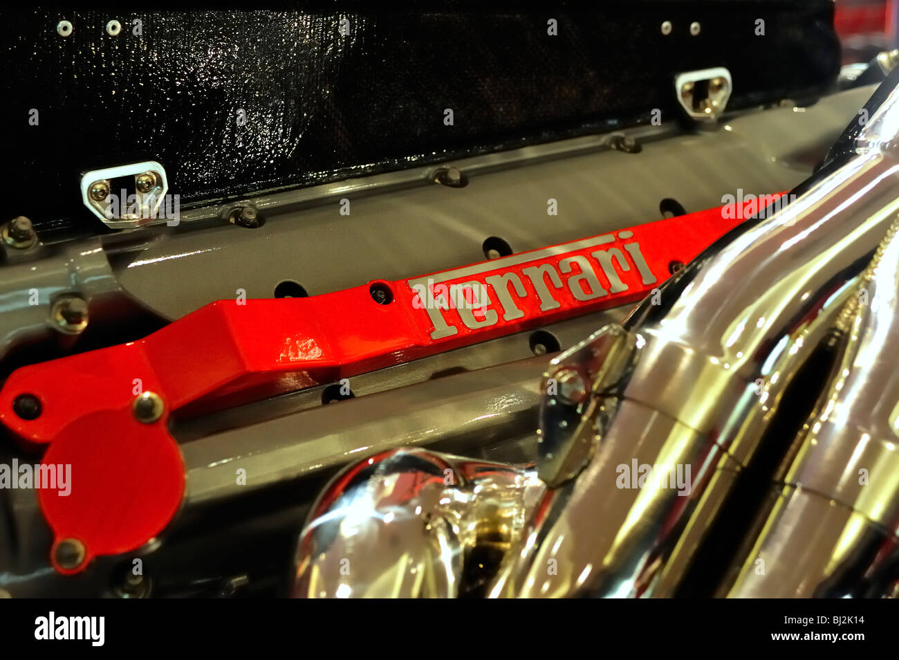 Ferrari engine block & manifold Stock Photo - Alamy