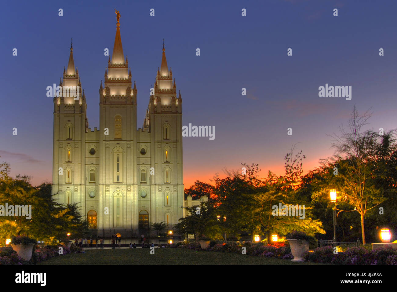 Temple Square Sunset Stock Photo - Alamy