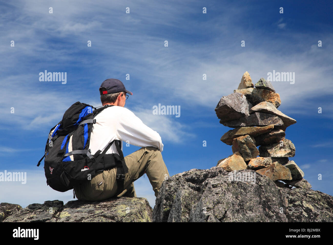 Hiking trail cairn hi-res stock photography and images - Alamy