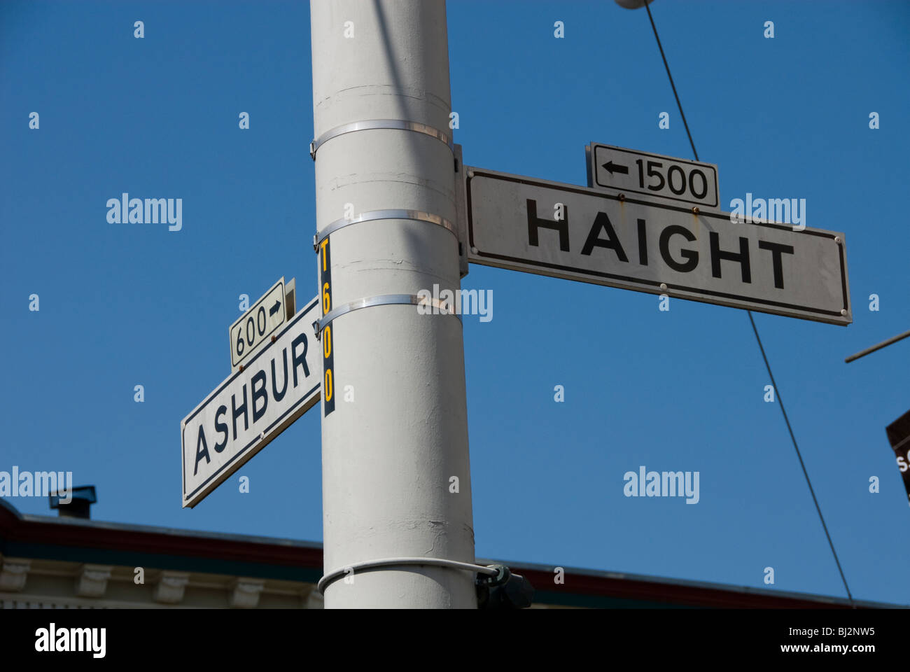 California: San Francisco. Sign post in the Haight-Ashbury district ...