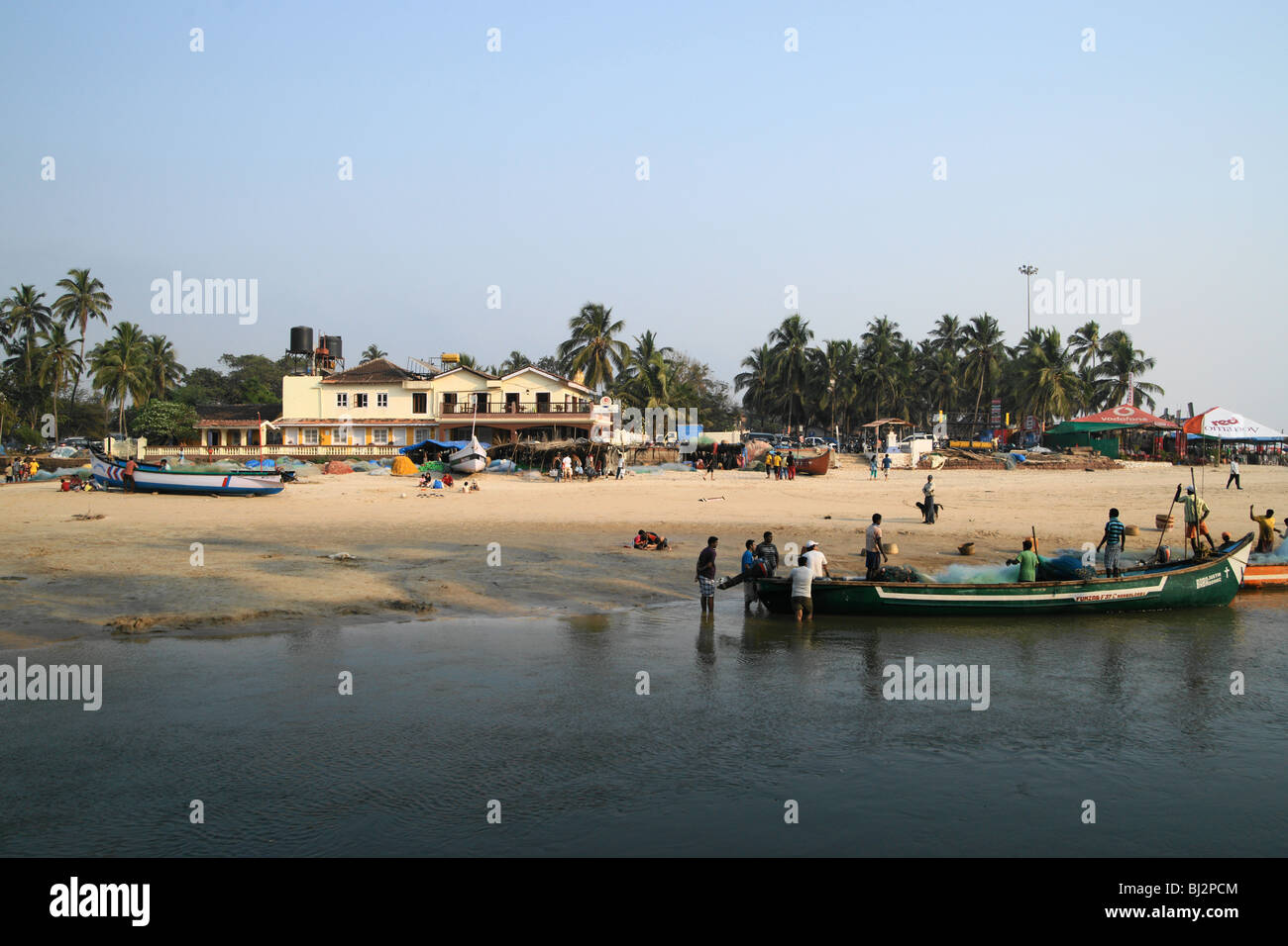 Baga River, harbour for the fishing boats, Goa Stock Photo - Alamy