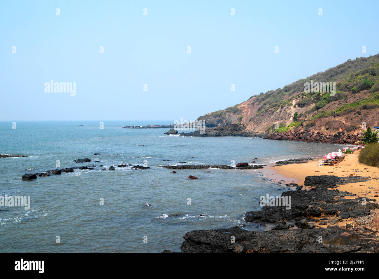 Beaches at and around little Baga Arpora Bardez, Goa India Stock Photo ...