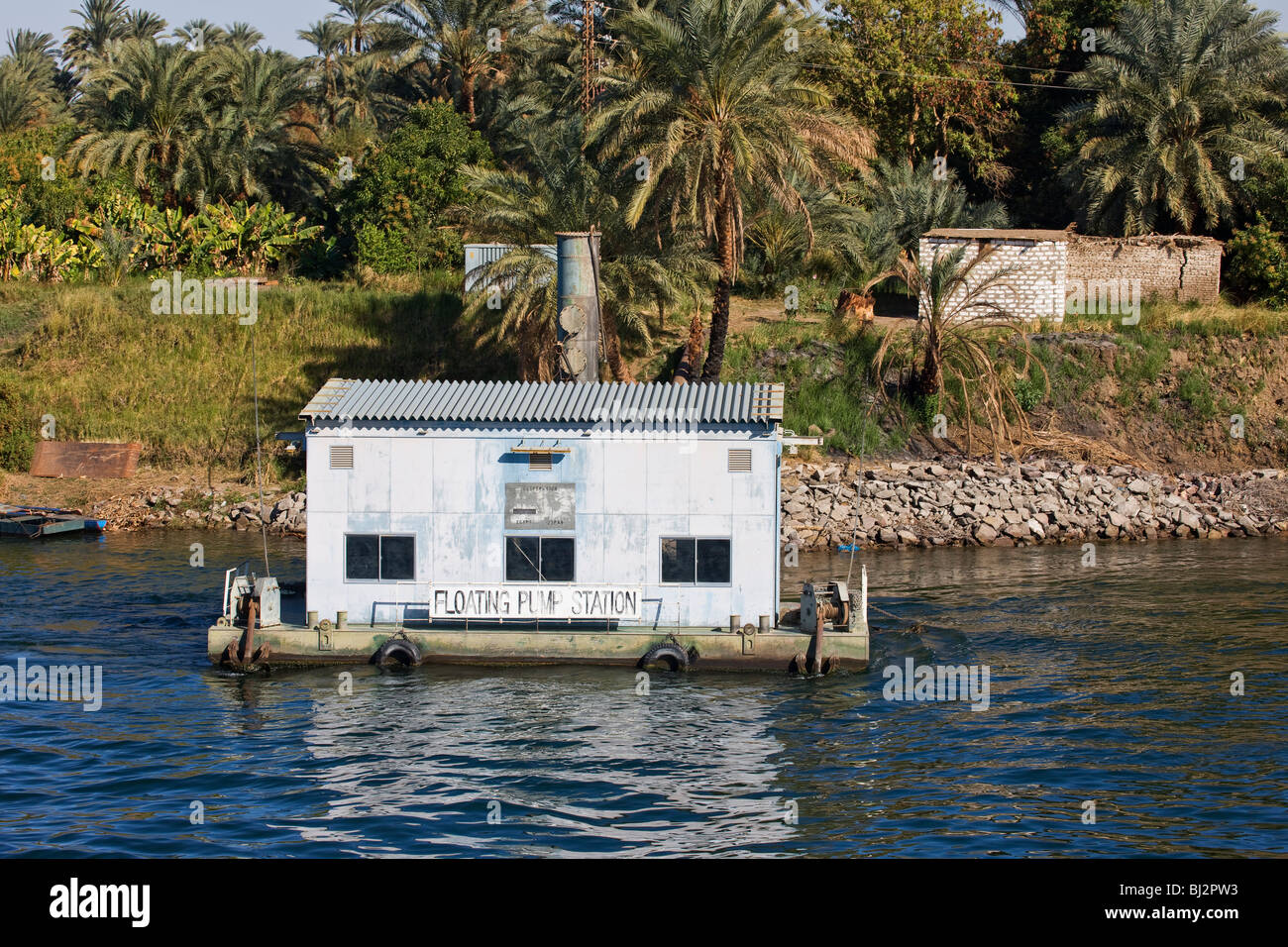 A floating pump station on the river Nile Stock Photo - Alamy