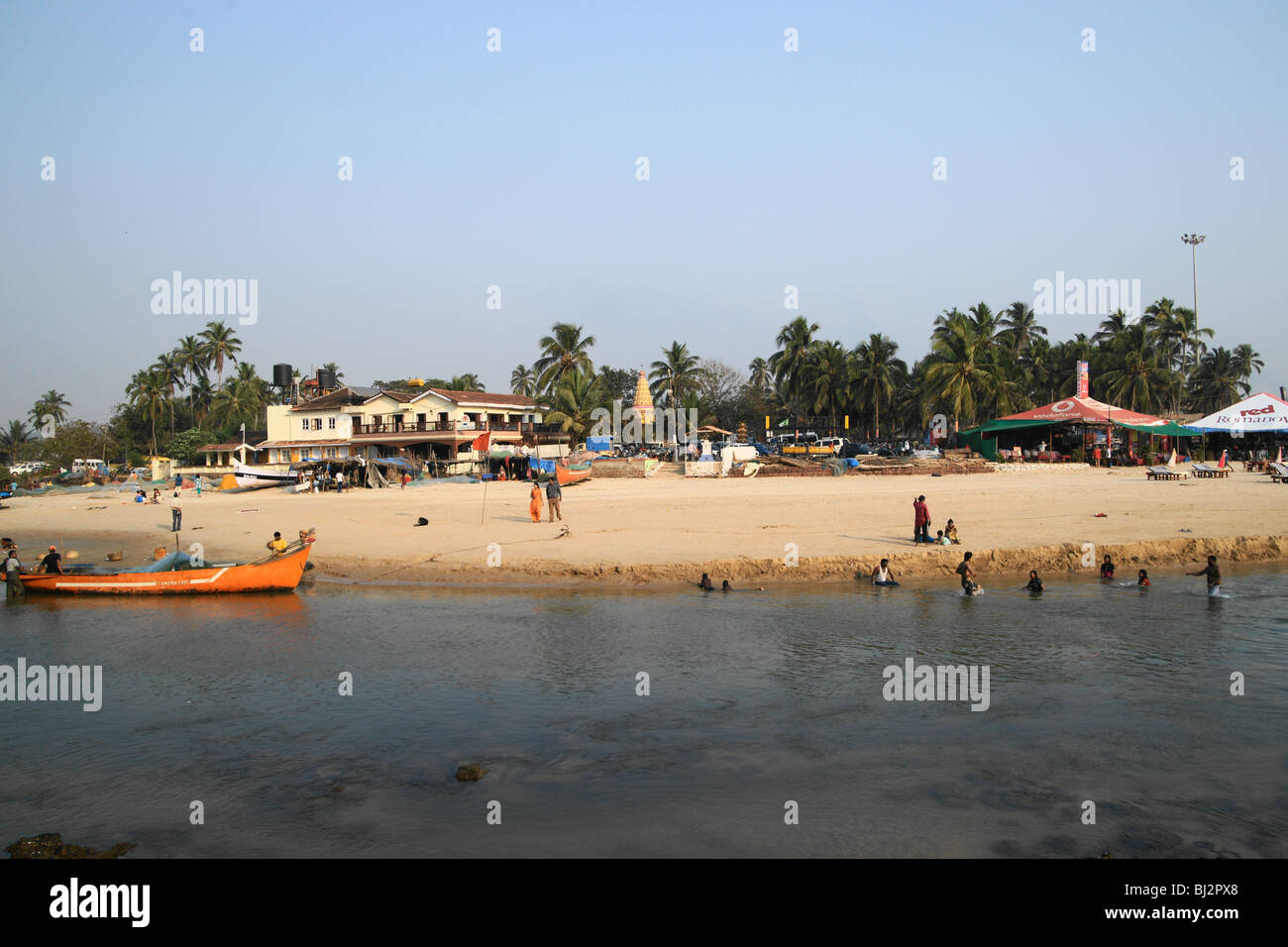 Baga beach, Baga River Stock Photo - Alamy