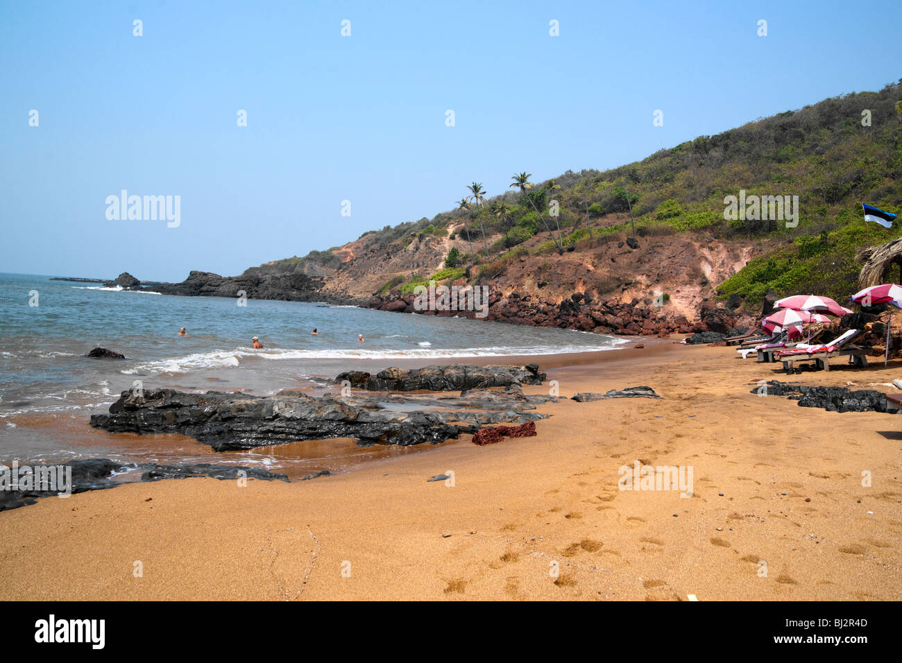Beaches at and around little Baga Arpora Goa Stock Photo - Alamy