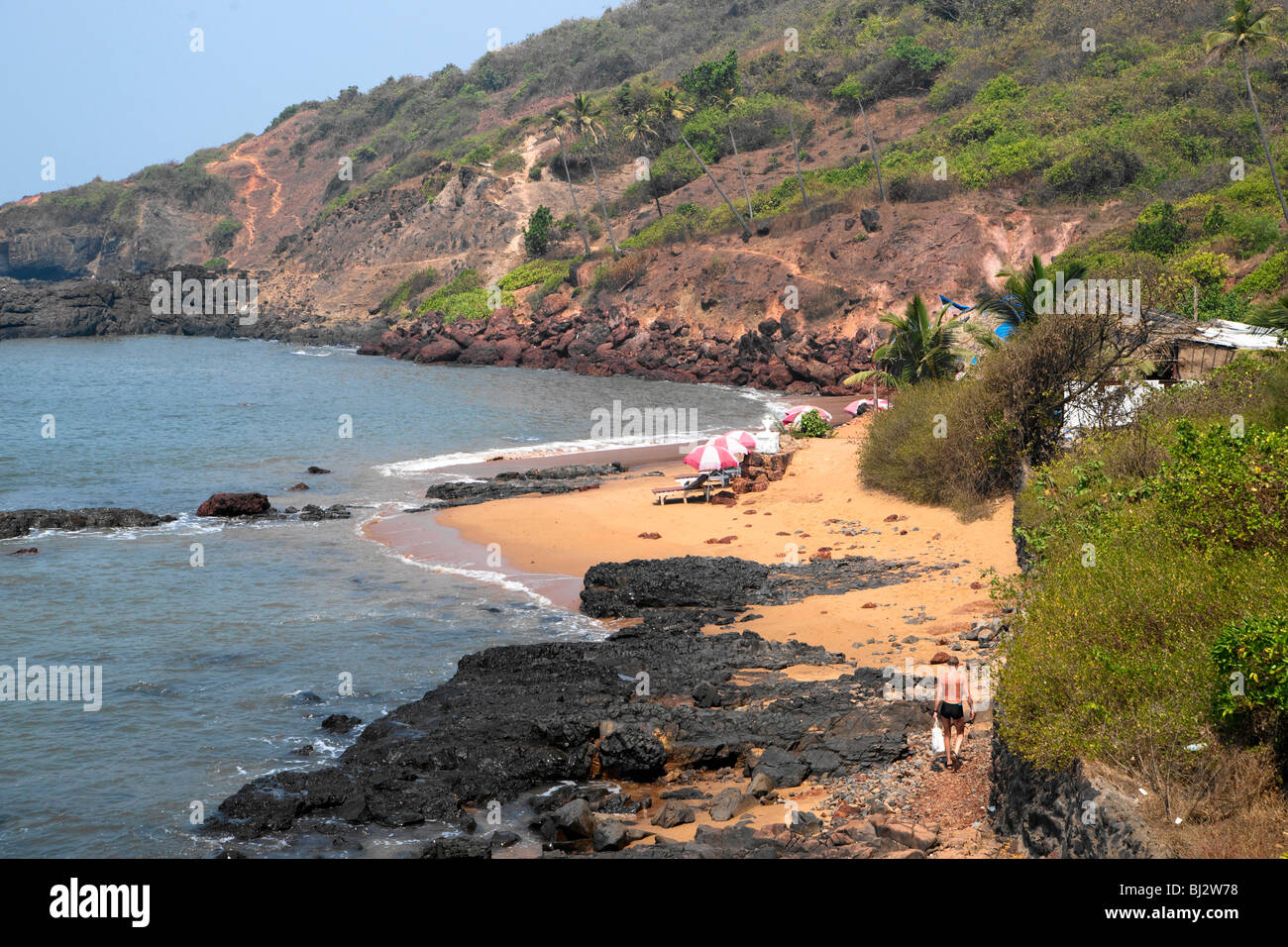 Beaches at and around little Baga Arpora Bardez, Goa India Stock Photo ...