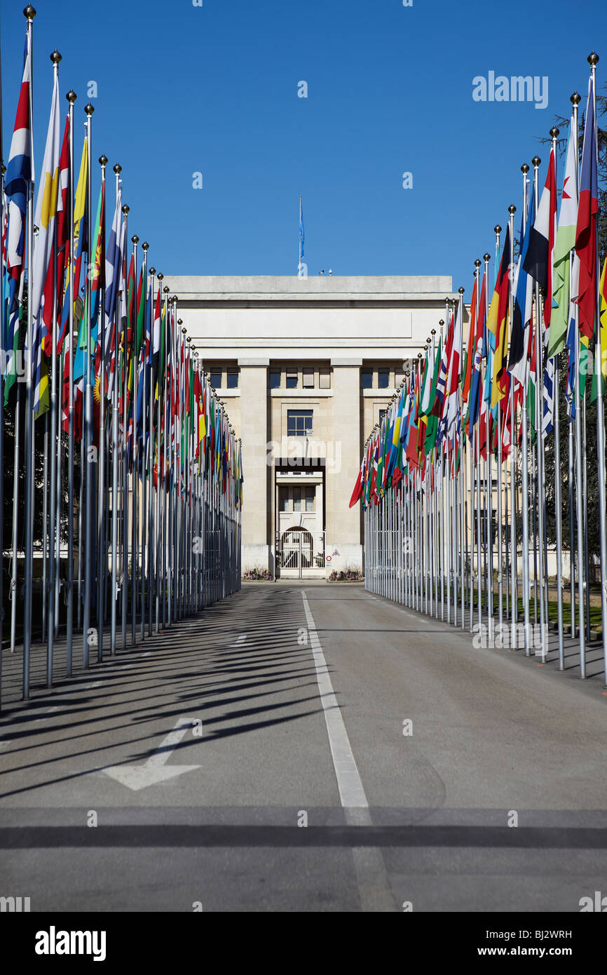 The United Nations European Headquarters office building in Geneva ...