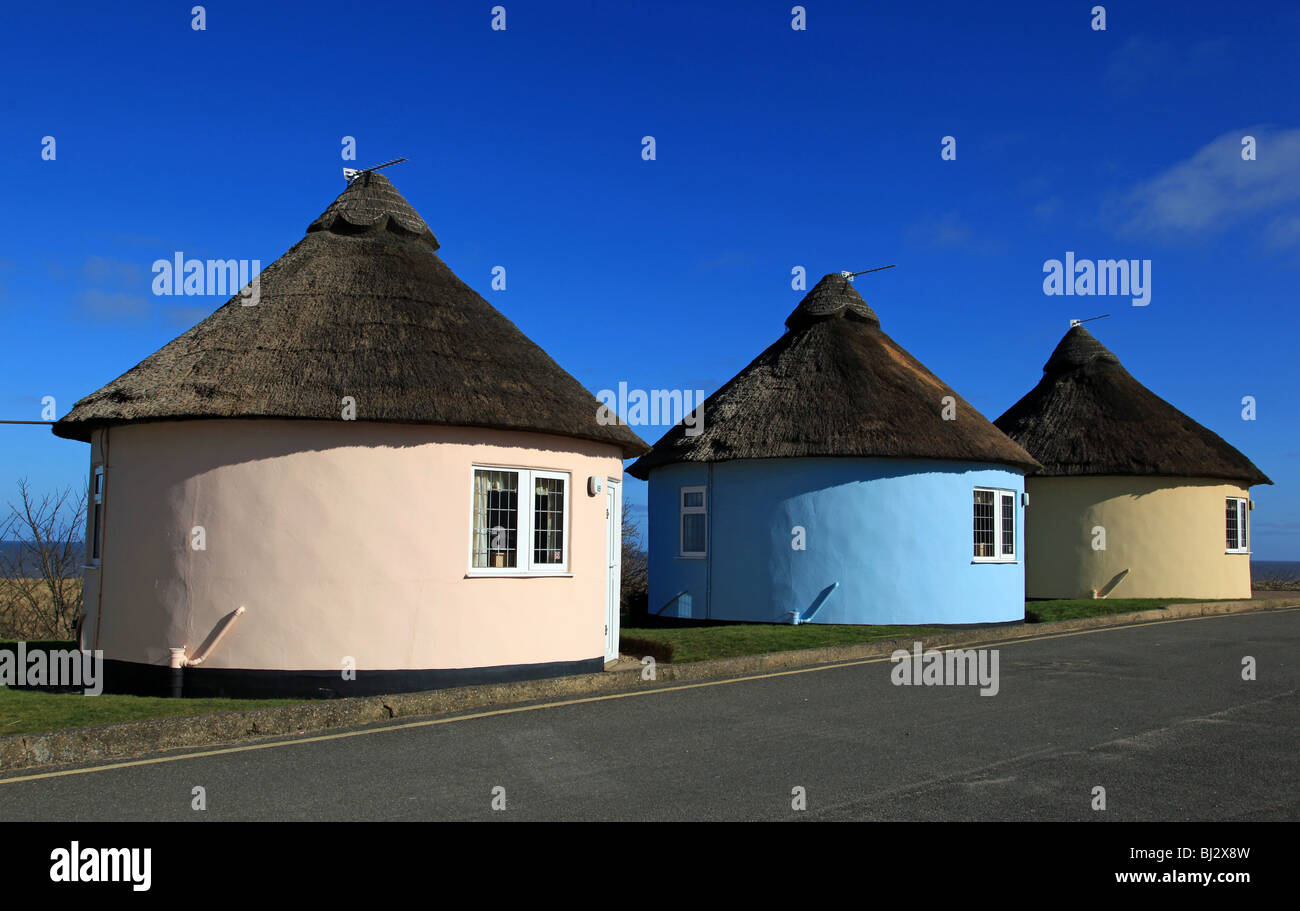 Round Holiday Cottages Winterton Norfolk Stock Photo - Alamy