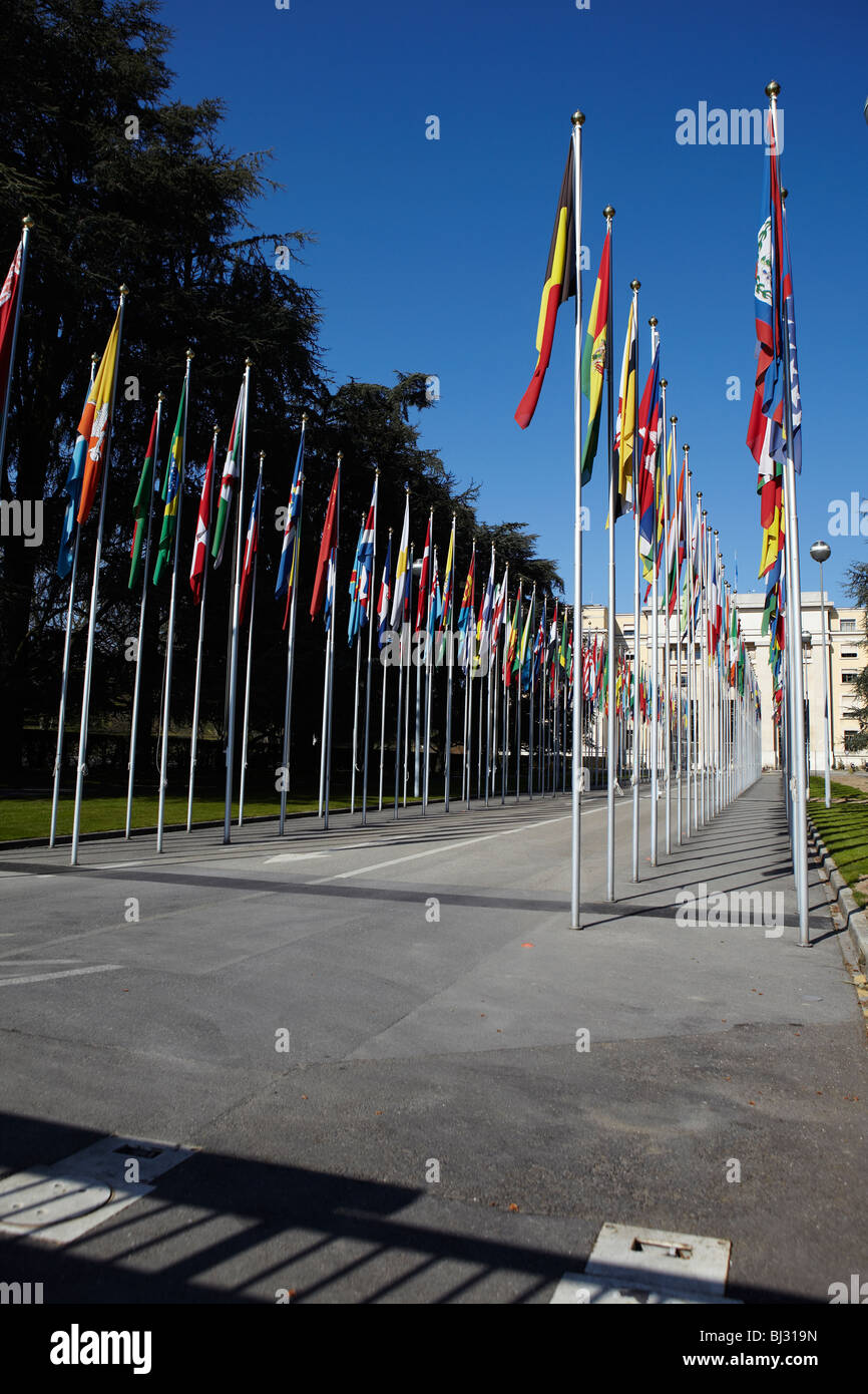 The United Nations European Headquarters office building in Geneva ...