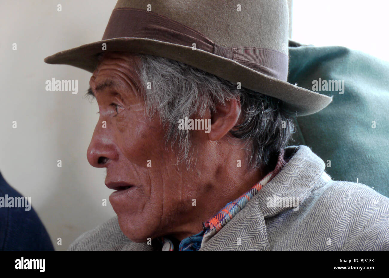 PERU Aymara man at an environment meeting Stock Photo - Alamy