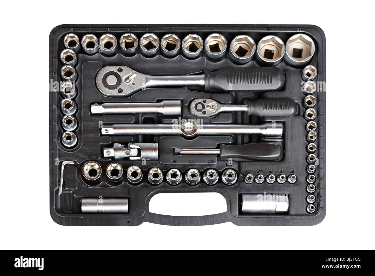 Socket wrench toolbox isolated on white background Stock Photo - Alamy