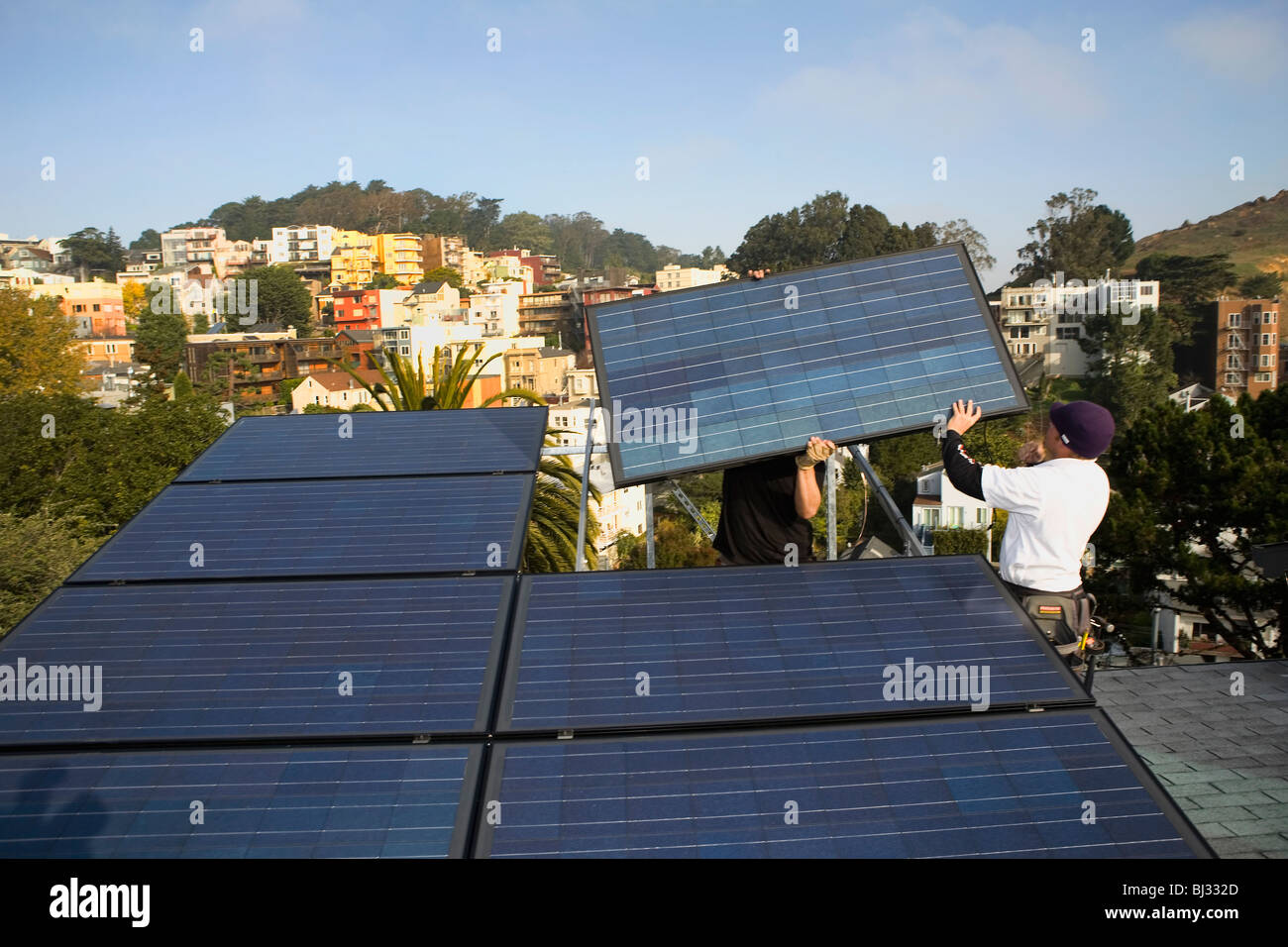 Residential installation of solar panels Stock Photo - Alamy