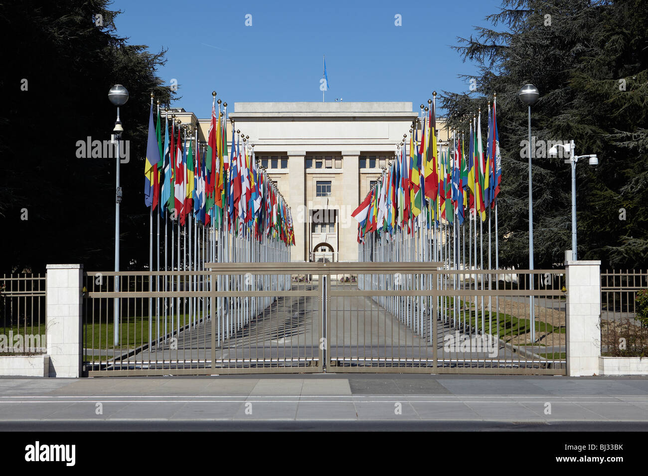 The United Nations European Headquarters office building in Geneva ...