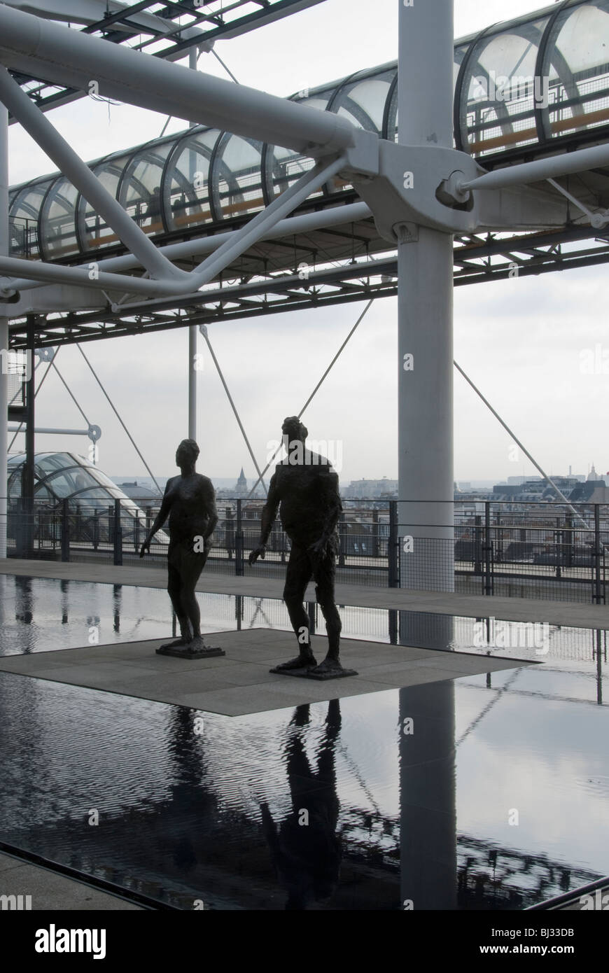 Paris, France, Sculpture outside, Rooftop, The Centre Pompidou ...