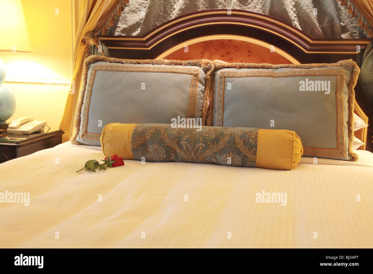Romantic Holiday Getaway with a Nice Hotel Bed Stock Photo - Alamy