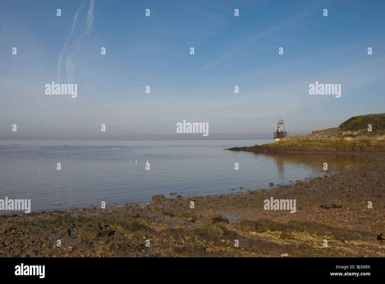 Battery Point lighthouse, Portishead, Somerset, England Stock Photo - Alamy