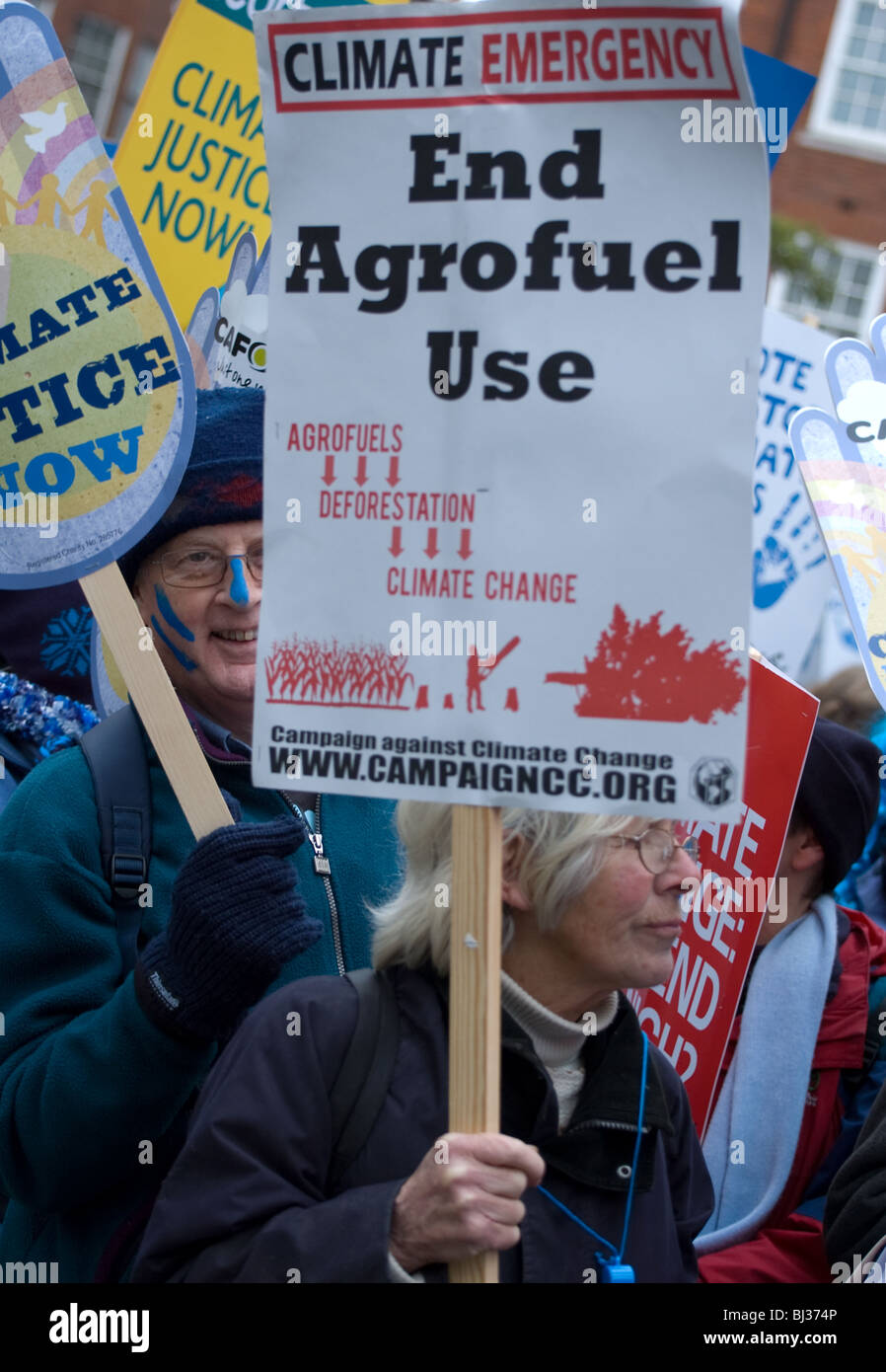 placards from the 2009 emergency climate rally Stock Photo - Alamy