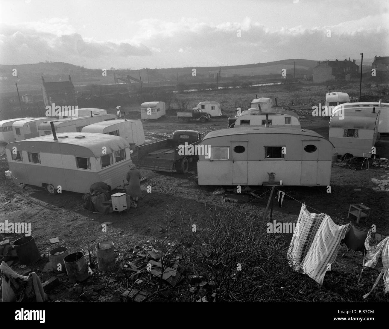 1960s caravan black and white hi-res stock photography and images - Alamy
