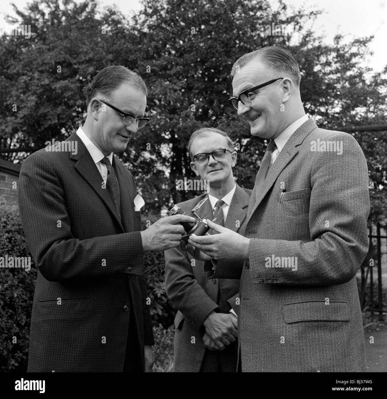 Dr Lowe of ICI being presented with a camera, Denaby Main, South ...