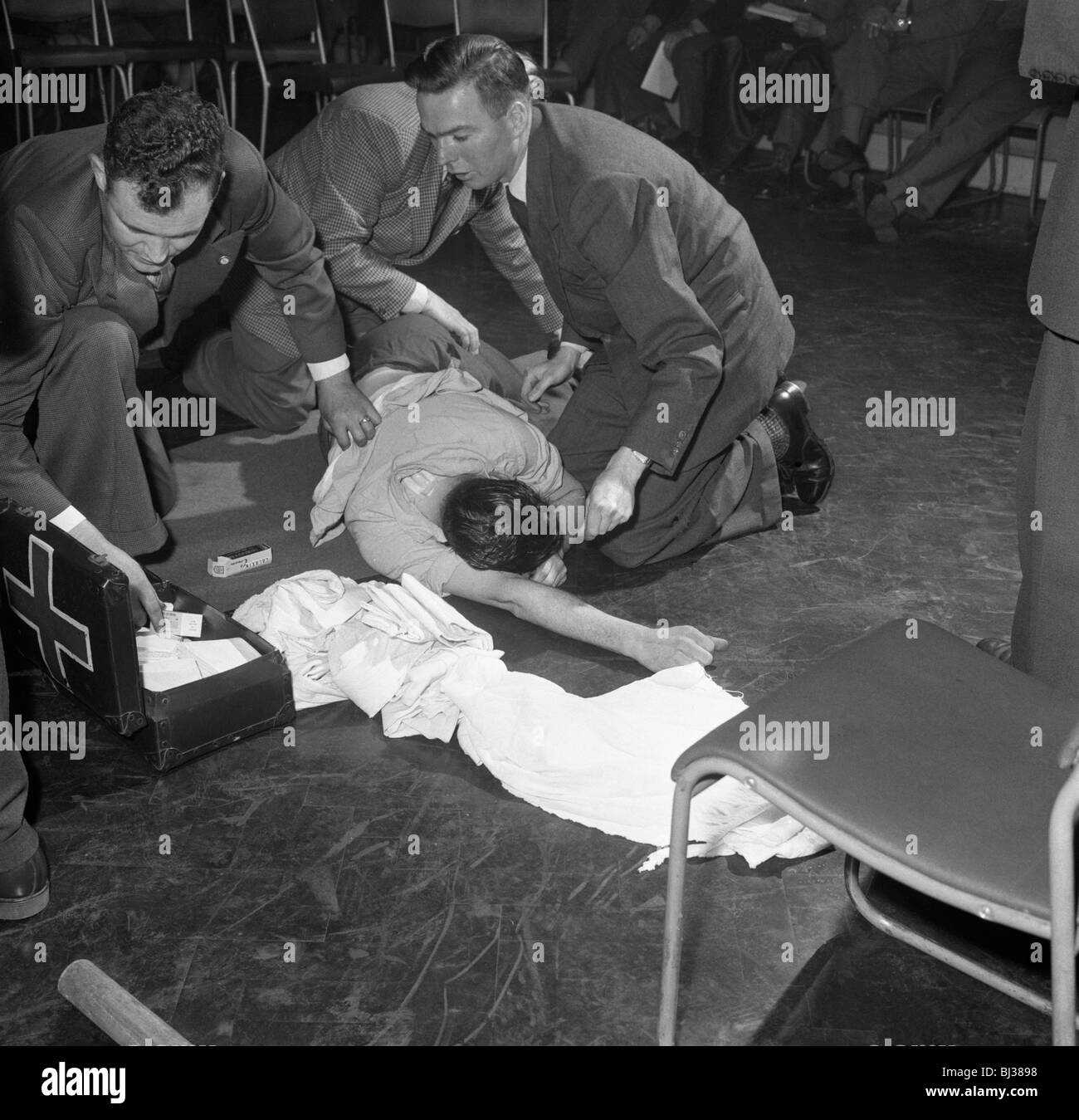 First aid competition, Mexborough, South Yorkshire, 1961. Artist ...