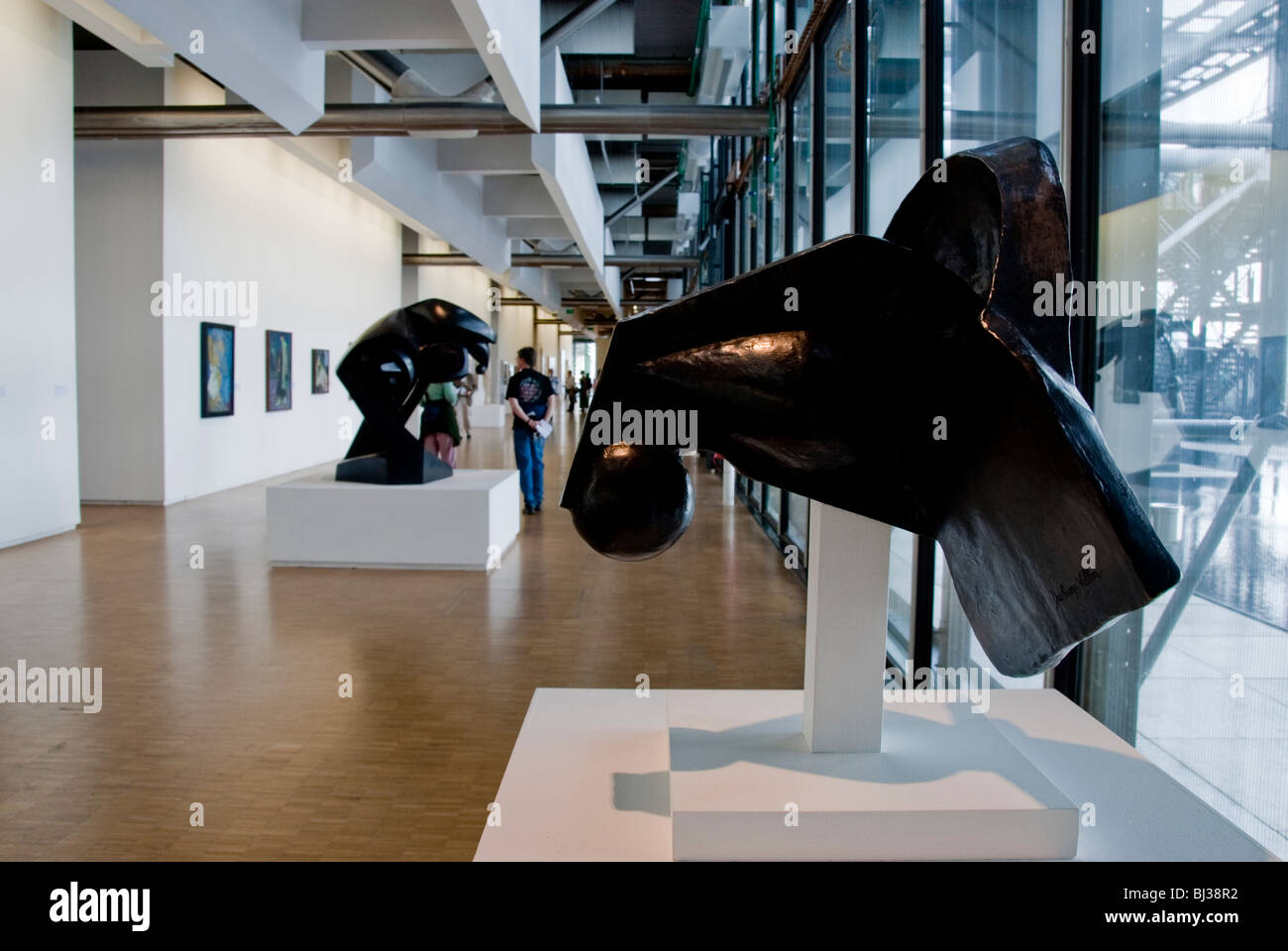 Paris, France- Inside George Pompidou Center, Modern Art Museum. Modern ...