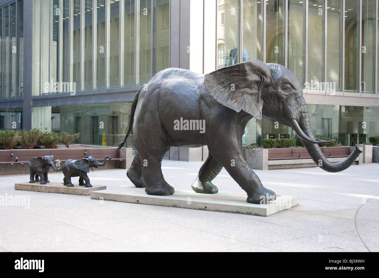 Elephants sculptures representing strength and loyalty located inside ...