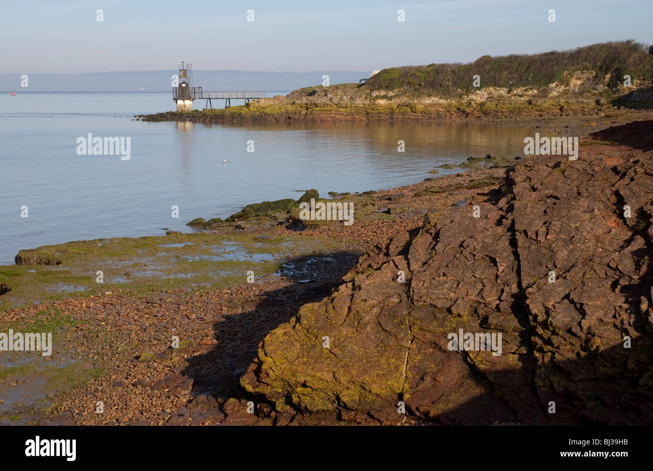 Battery Point lighthouse, Portishead, Somerset, England Stock Photo - Alamy