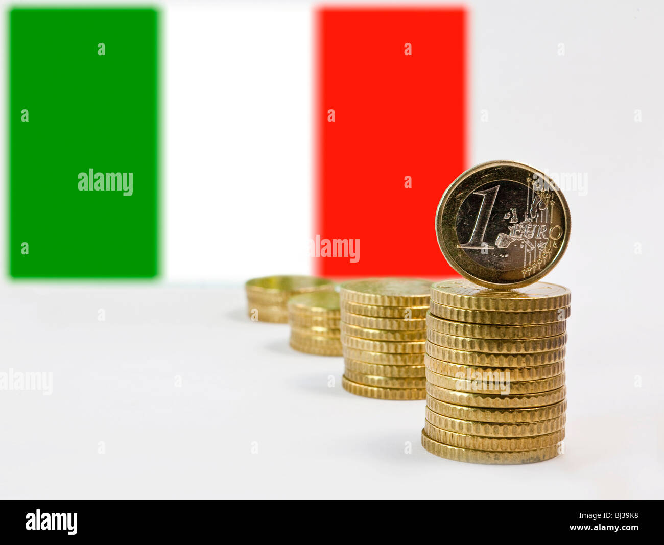 Italian Flag, Italy and the Euro Stock Photo - Alamy