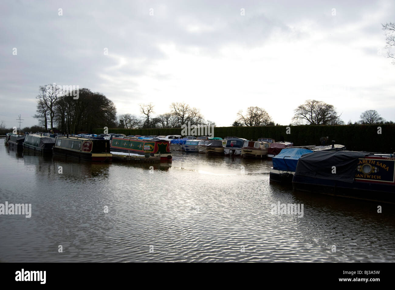 Nantwich Marina on the Shropshire union canal Stock Photo - Alamy