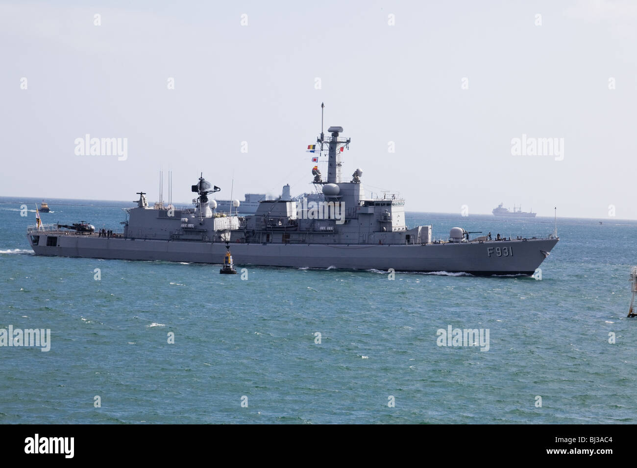 French Warship Frigate F931 Louise Marie Stock Photo - Alamy