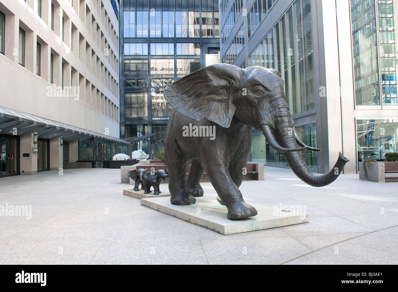 Elephants sculptures representing strength and loyalty located inside ...