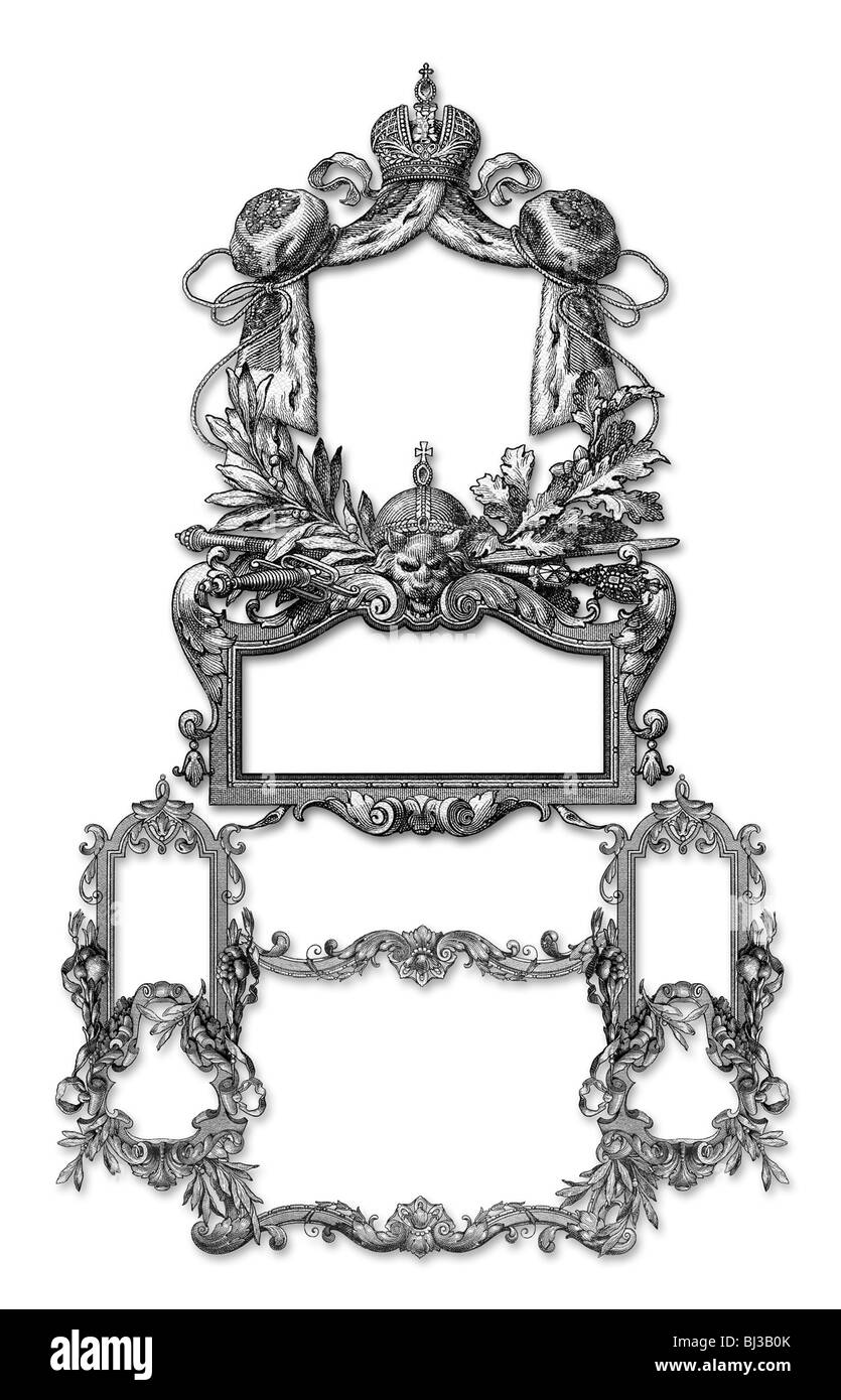 Old Victorian Frame on a White background Stock Photo - Alamy