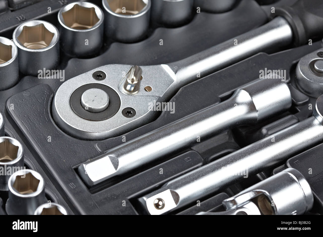 Socket wrench toolbox isolated on white background Stock Photo - Alamy