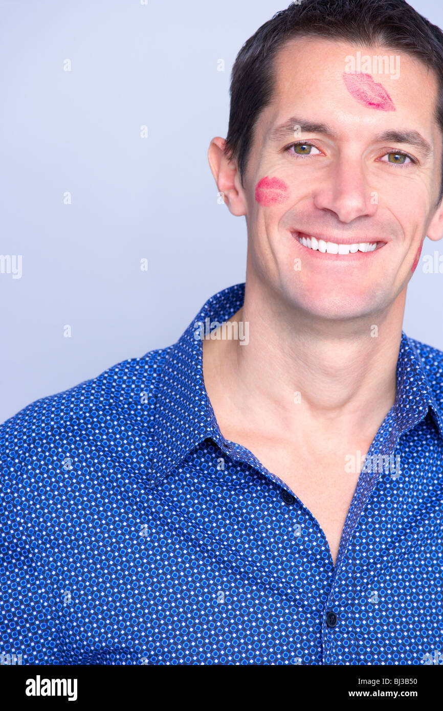 man headshot with lipstick on Stock Photo - Alamy