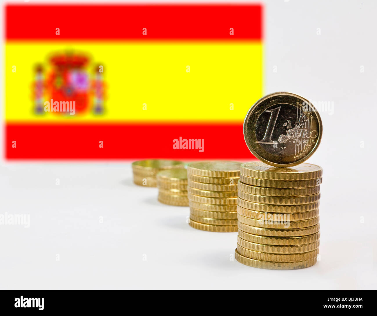 Spanish flag, Spain and the Euro Stock Photo - Alamy