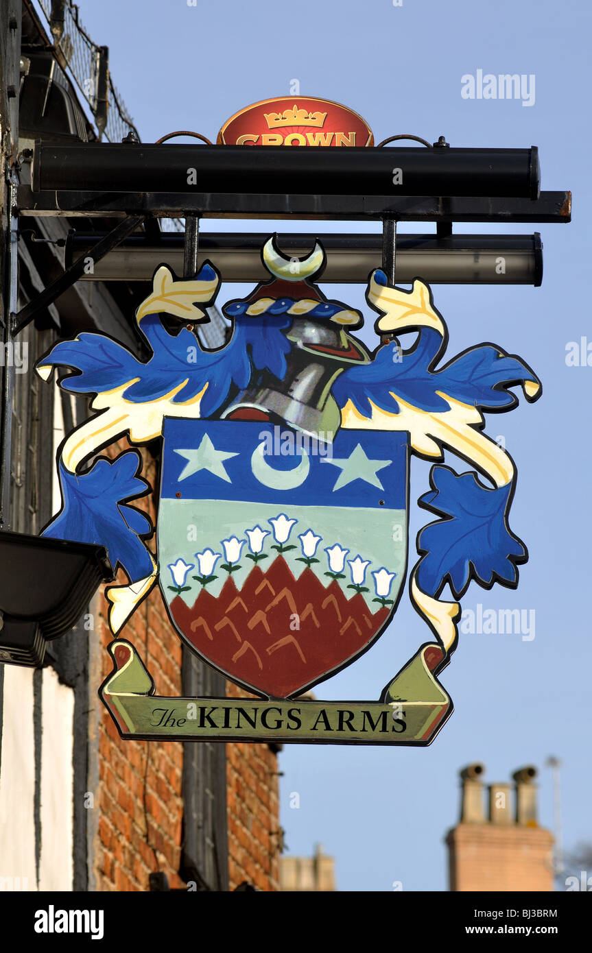 The Kings Arms pub sign, Prestbury, Gloucestershire, England, UK Stock ...