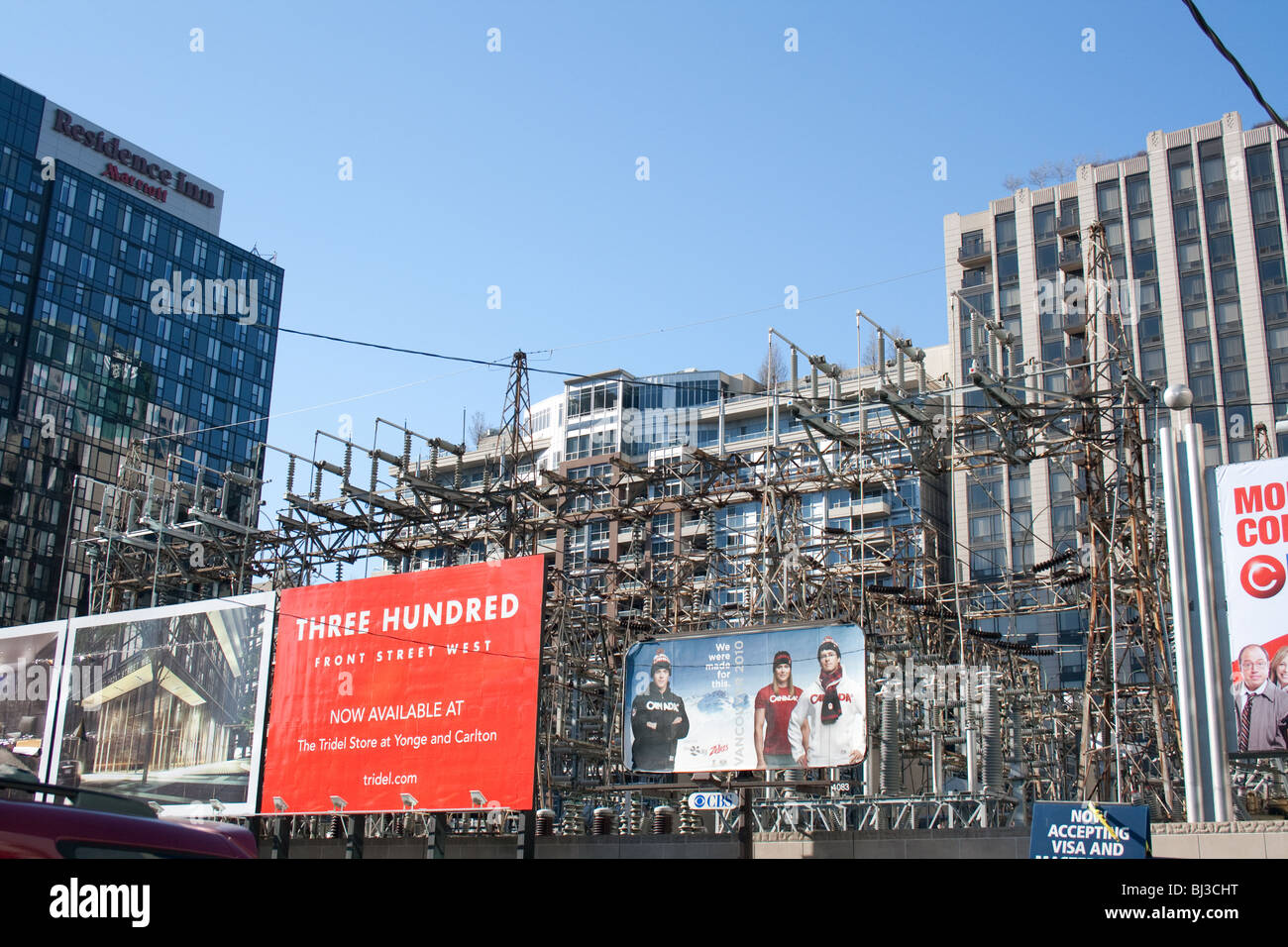 Electric distribution substation surrounded by high rise commercial and ...