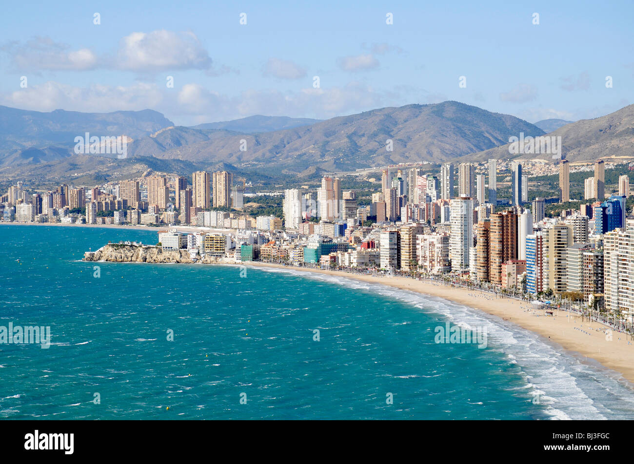 Sea, overview, skyscrapers, Playa de Levante, Levante, beach, Benidorm ...