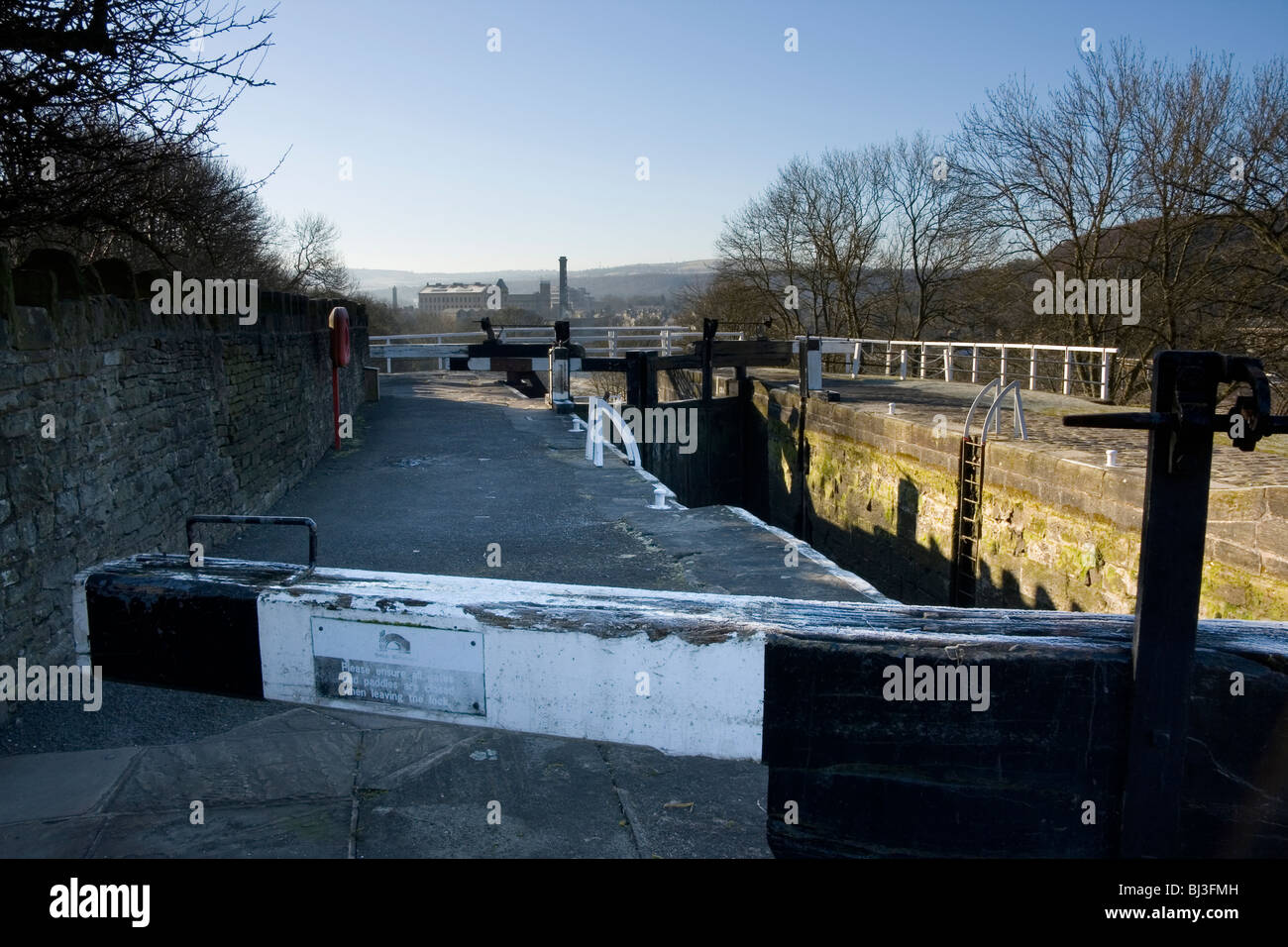 The view from Bingley Five-Rise Locks, a famous feature on the Leeds ...